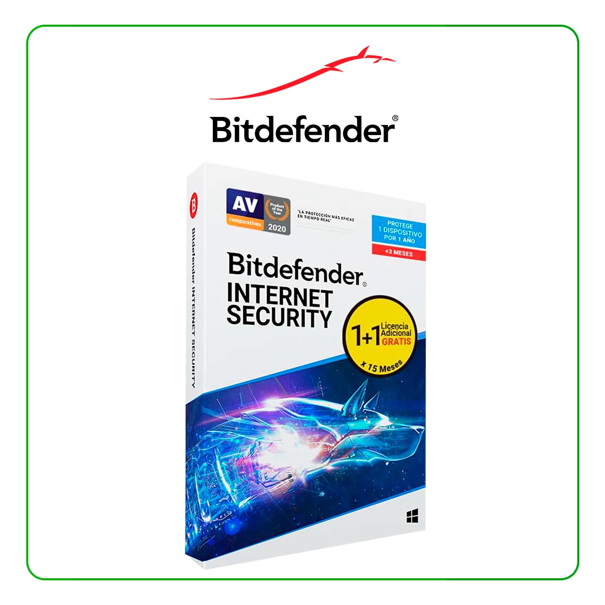 ANTIVIRUS BITDEFENDER INTERNET SECURITY 1 + 1 PC 15 MESES – SAHUA Perú